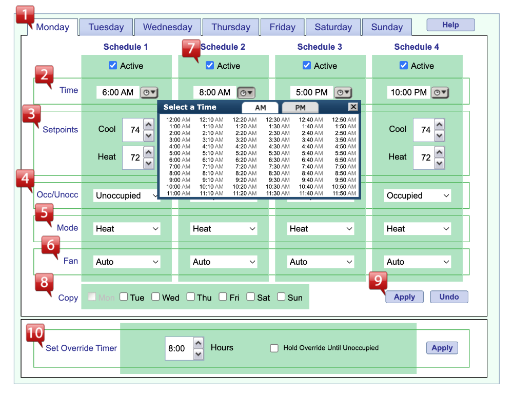 NT-Help | Schedule Settings Help